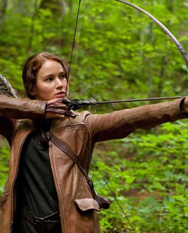 Shop Katniss Everdeen The Hunger Games Brown Leather Jacket